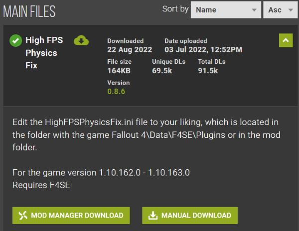 모드를 사용해봅시다 3 - High FPS Physics Fix | 폴아웃 4 소식 | 미니맵
