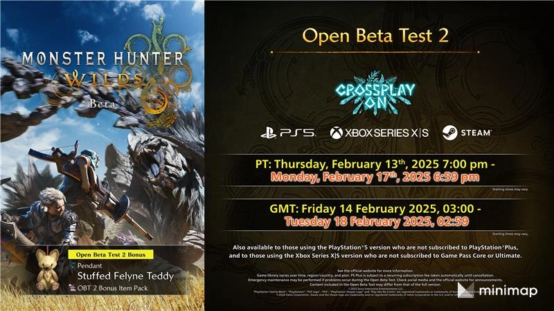 몬스터헌터 와일즈 2차 오픈 베타 테스트 2월 18일화까지 연장 매거진 미니맵